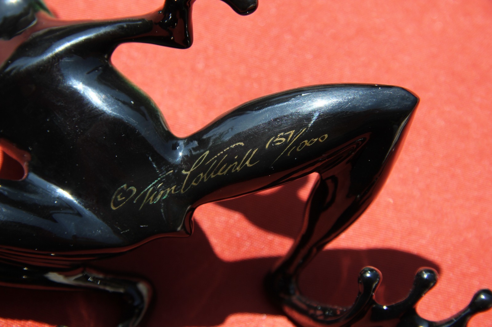 Tim Cotterill Frogman Bronze Frog Watchful Black Belly Full Signature ...