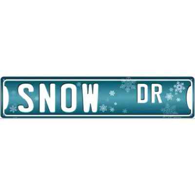 Snow Dr Novelty 3"x12" metal street sign plaque Home Door Garage Wall ...