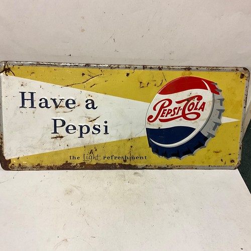 Vintage 1956 Have A Pepsi Pepsi Cola Soda Pop Advertising Sign 28x12 | eBay