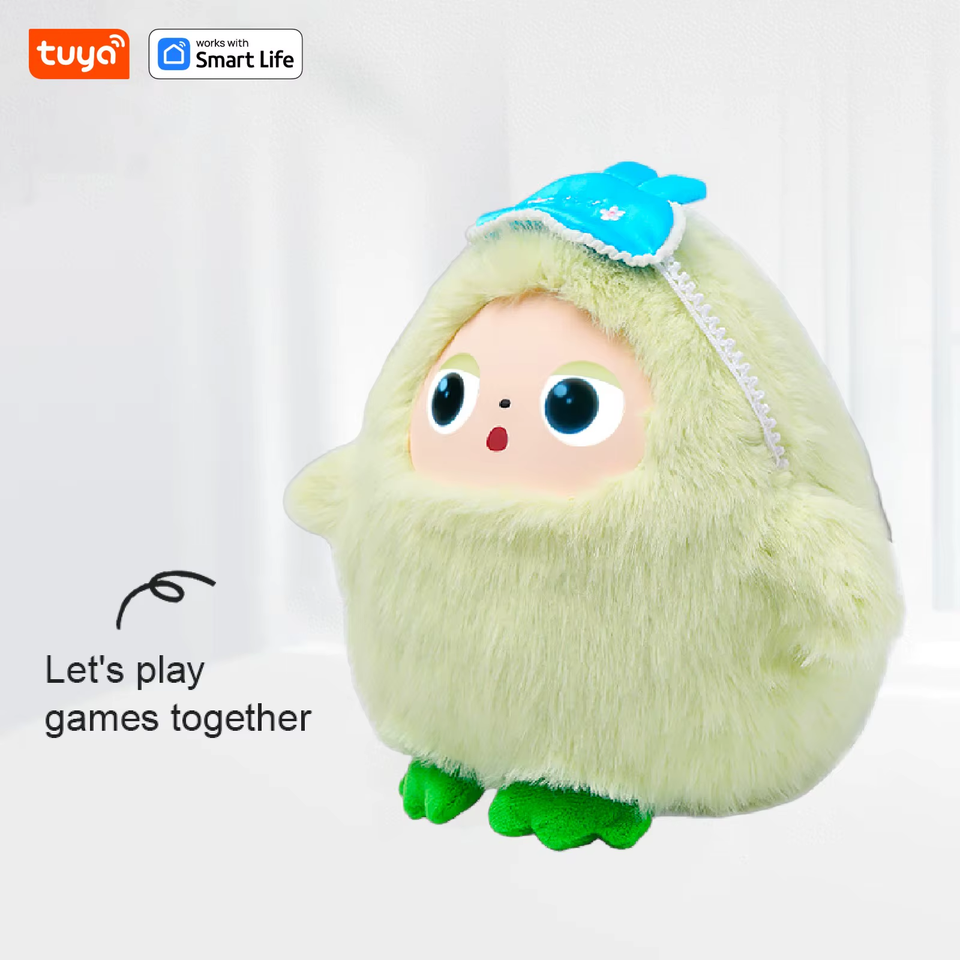 Yaya-Ai Plush Robot W/Smart Voice&Led Eyes, Interactive Companion Toy W ...