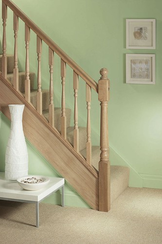 Staircase Balustrade Oak Kit 41mm Colonial Spindles and 90mm Newel ...