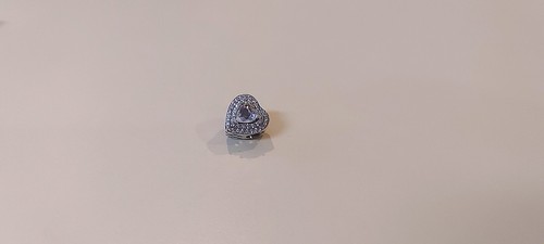 PANDORA~Sparkling Clear CZ Leveled Hearts Love Charm #799218C01~NEW | eBay