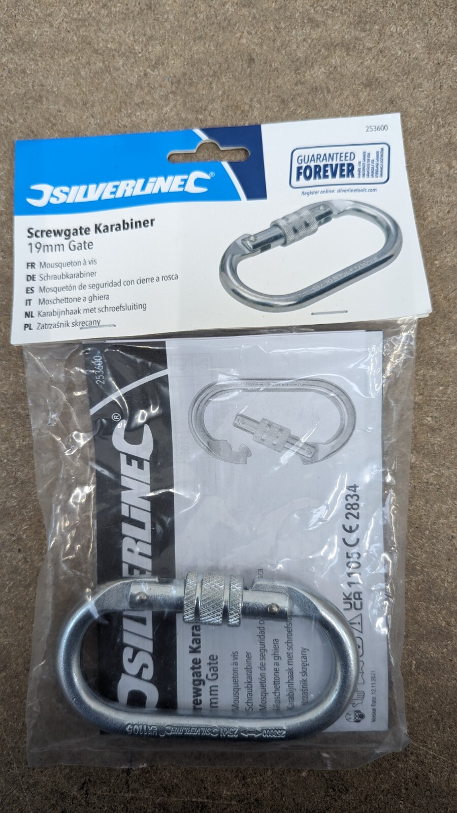 Silverline Screwgate Karabiner 19mm Gate Forged Alloy Steel EN362 ...
