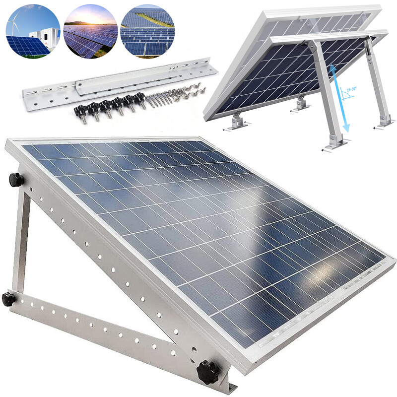 2x Solar Panel Mounting Bracket Adjustable Angle ABS Tilt Mount Fixing ...