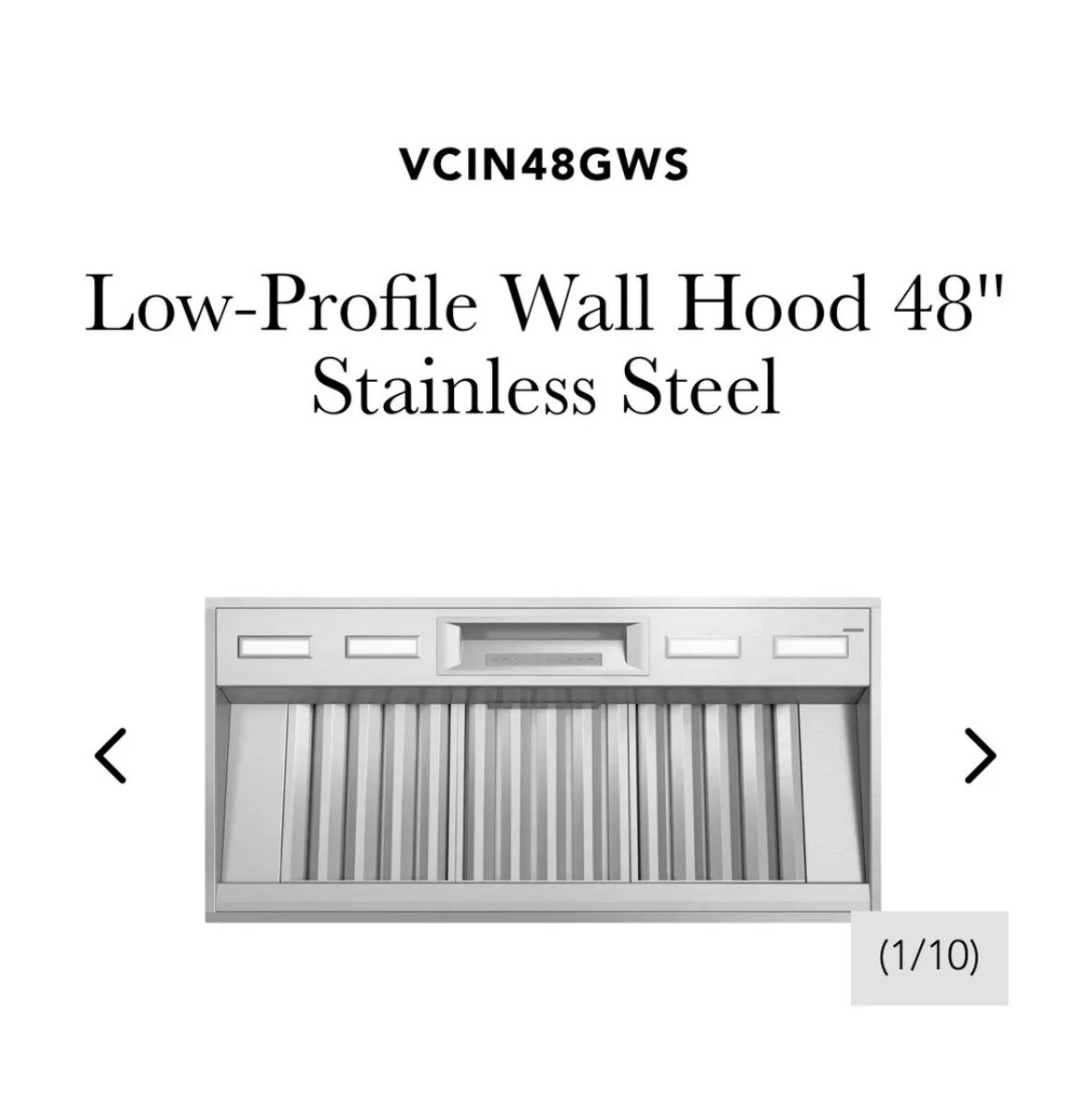 Thermador VCIN48GWS External Wall Mount Range Hood - Stainless Steel ...