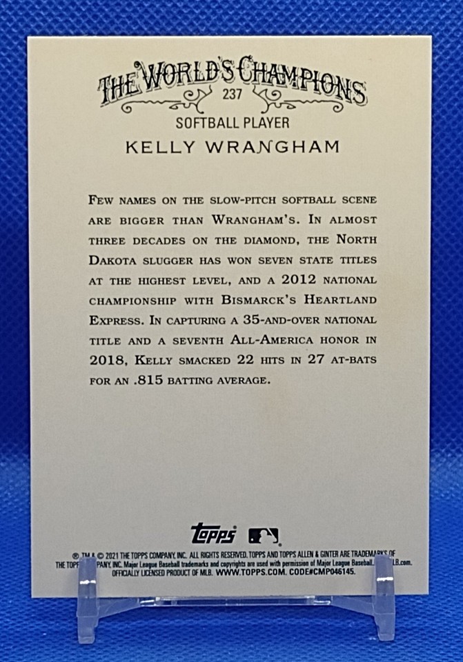 KELLY WRANGHAM. 2021 Topps Allen & Ginter Baseball. HOT BOX! #237. | eBay