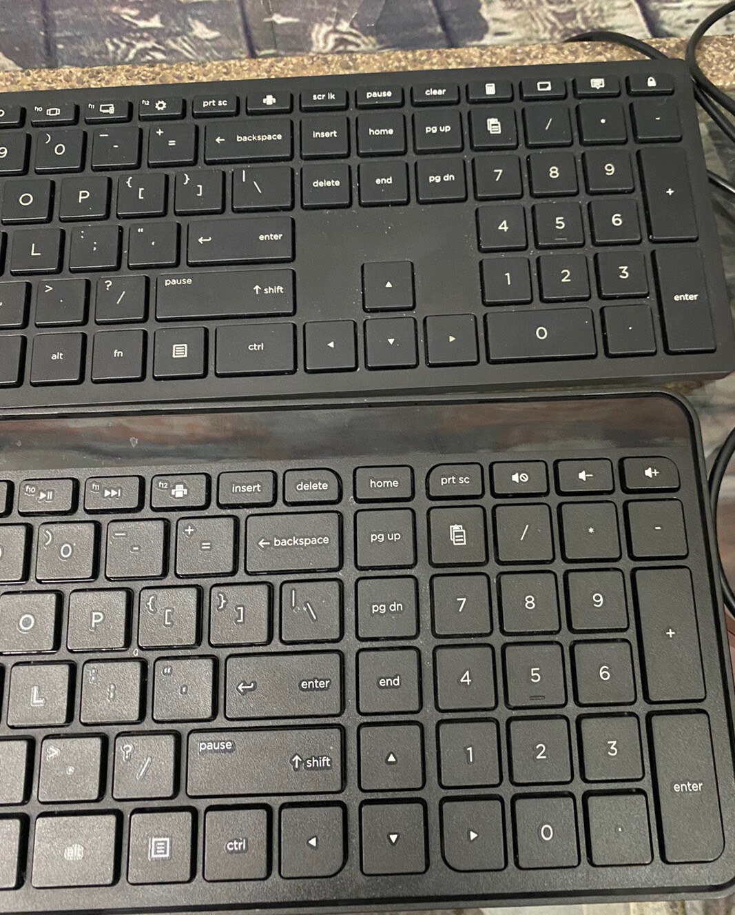 2 HP Hewlett Packard Computer Wired Keyboards Black TPC-P001K SK-2028 ...