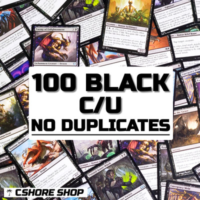 100 Black Magic the Gathering Cards Bulk Lot MTG Commons, Uncommons ...