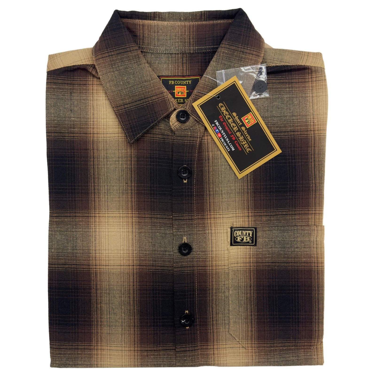 FB County Short Sleeve Checker Flannel Shirt | eBay