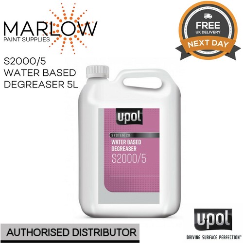 1 X U-POL SYSTEM 20 S2000/5 WATERBASED PANELWIPE DEGREASER 5L Panel ...