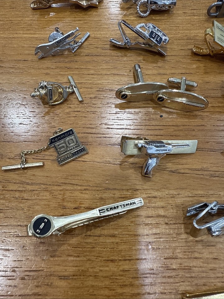 Vintage Employee Tie Clip Sears Craftsman Lot of 23 Pins & Clips | eBay