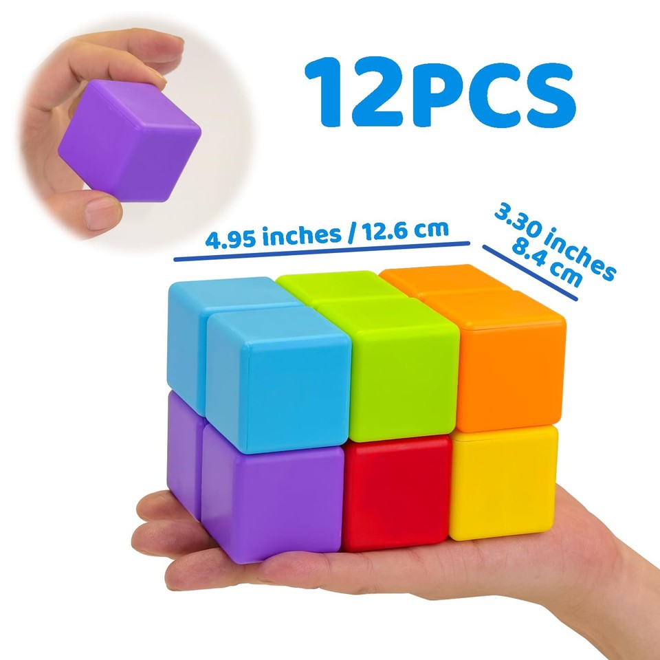 Magnetic Building Blocks Large, 1.65 inch Magnetic Stacking Cubes for ...