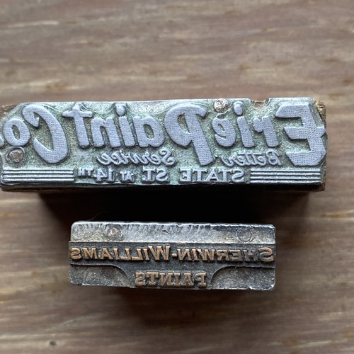 Lot Of 2 Vintage Printing Press Stamps With Paint Company Names Wood ...