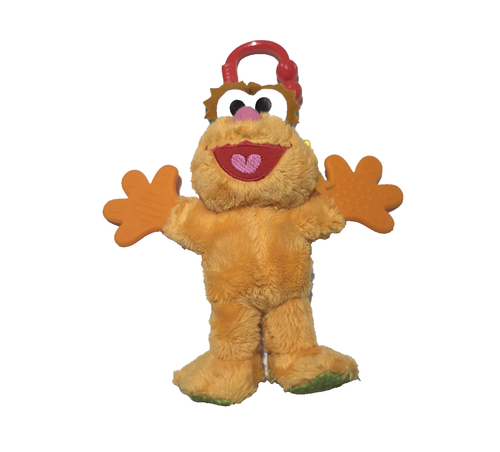 Munchkin 7" Sesame Street 2009 Zoe Plush Teether Rattle Clip Crinkle ...