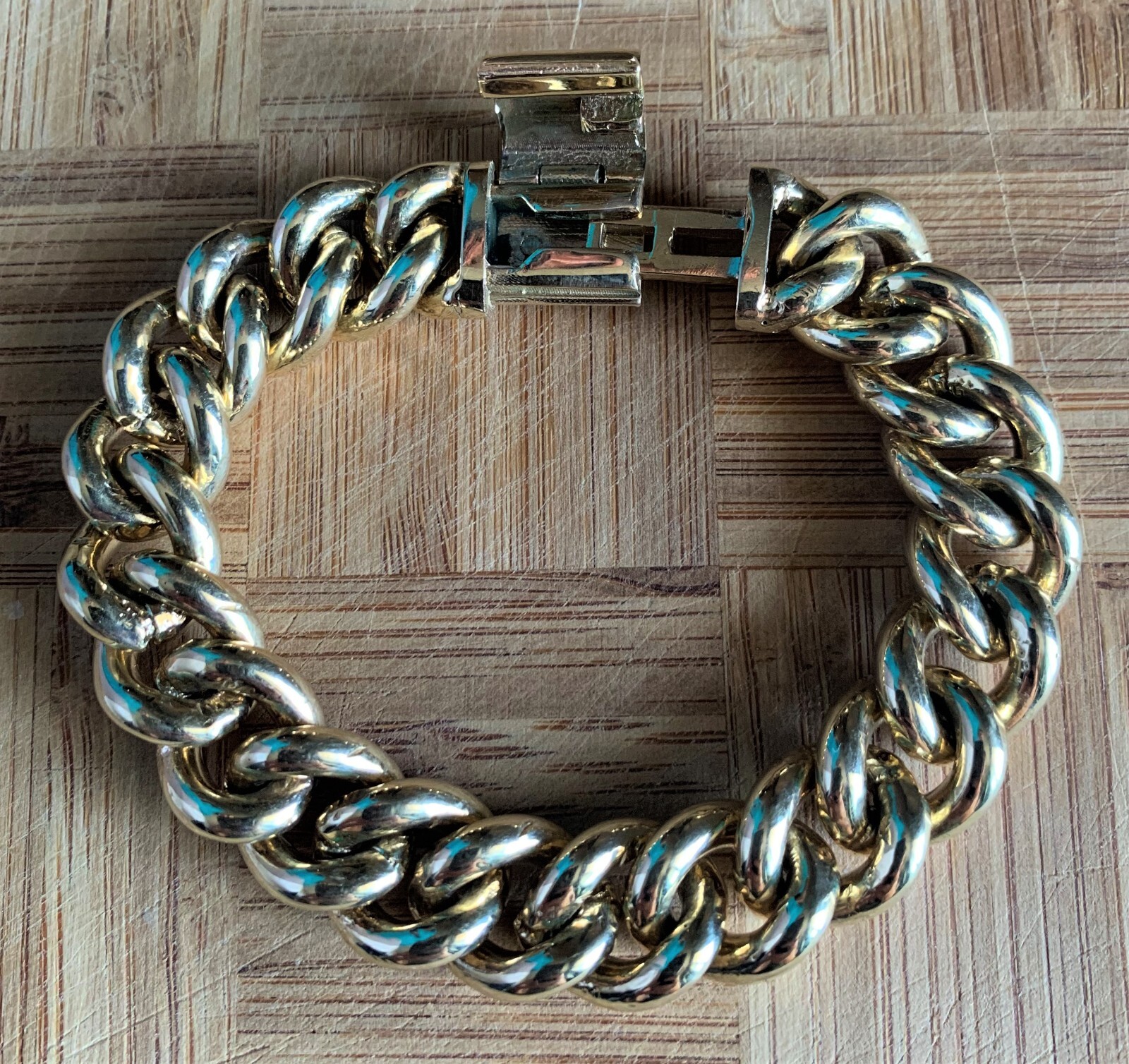 14k Yellow Gold custom Cuban Link UNIQUE safety lock … - Gem
