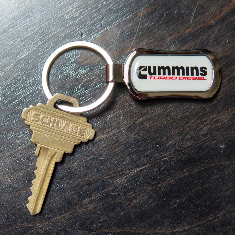 Cummins Keychain Turbo Diesel Metal Chrome Key Ring Tag FOB Engine ...