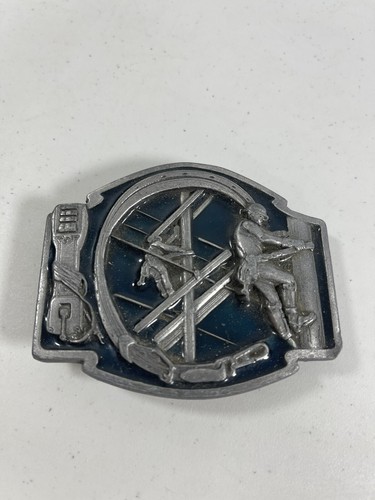 Vintage Electrical Worker Union Belt Buckle Pole Climbing Collectible ...