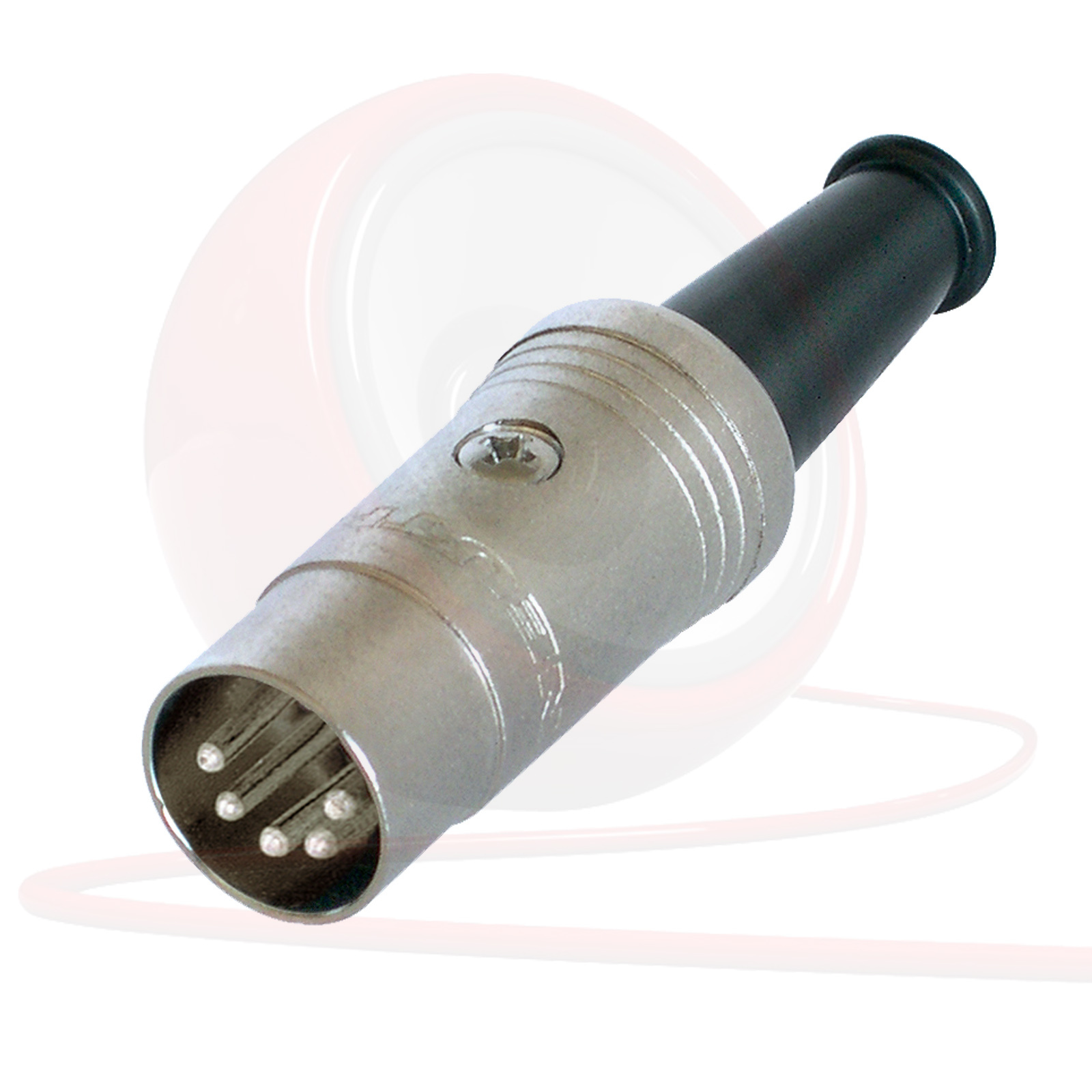 5 Pin Din Midi Connector. Rean NYS322. Silver Metal Body Silver Pins ...