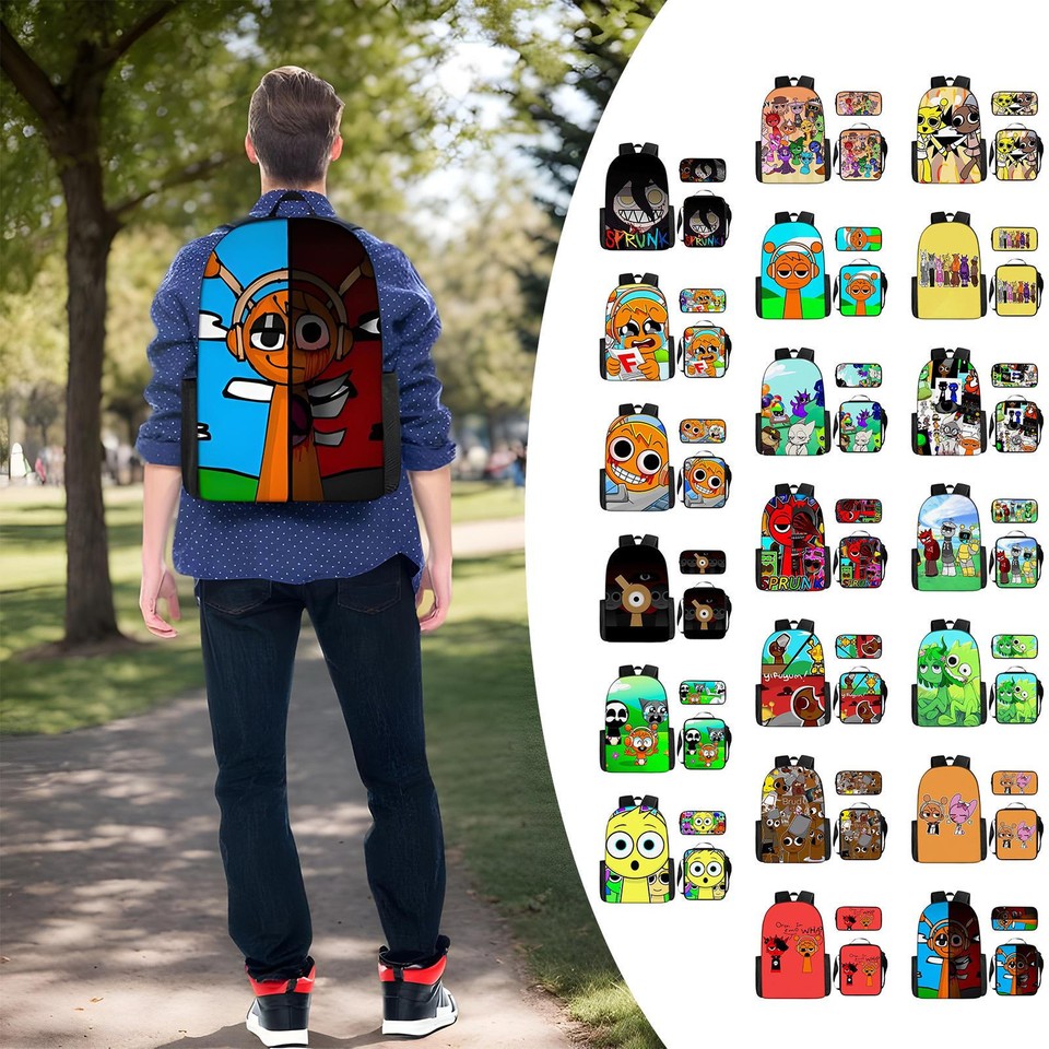 Rhythm Box Sprunki Backpack Set Sprunki Plush Game Peripheral Backpack ...