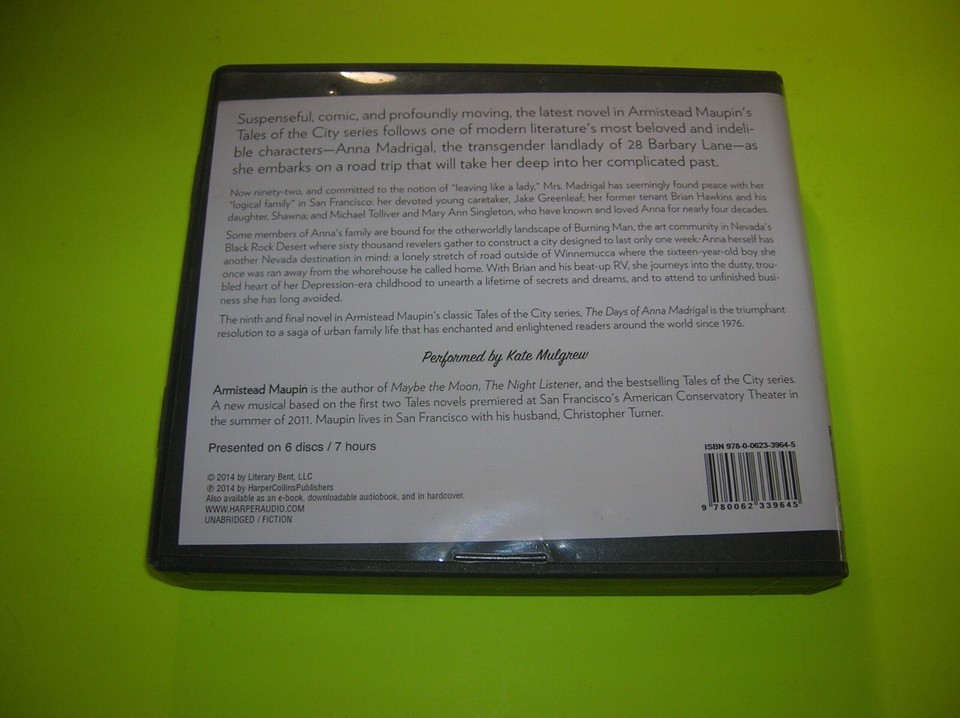 Audiobook on CD - Armistead Maupin - The Days Of Anna Madrigal - Kate ...