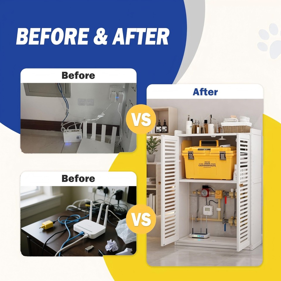 Large WiFi Router Storage Box 23 X 10.6 X 26.5 in WiFi Router Cabinet ...