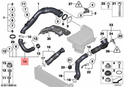 Genuine BMW Hybrid 5 7L F01 F02 F07 F10 F11 F18 535i 535iX air duct ...