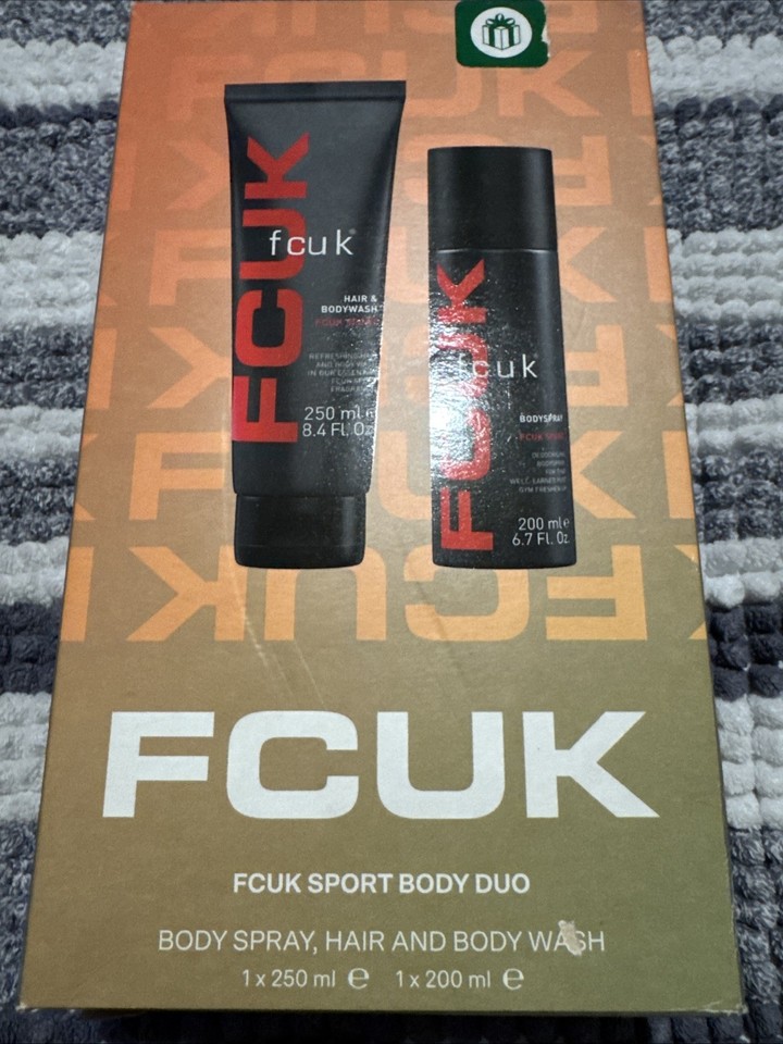 FCUK Men’s Sport Body Duo Set Body Spray And Hair And Body Wash Brand ...