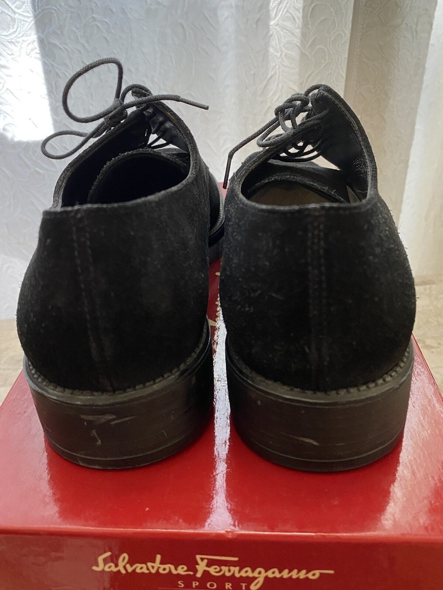 Ferragamo Sport Oxfords Lace Up Black Buc Suede Calf Shoes Ferragamo Sport Oxfords Lace Up Black Buc Suede Calf Shoes