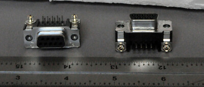 AMP 9 pin PCB mount to female D connectors, new | eBay
