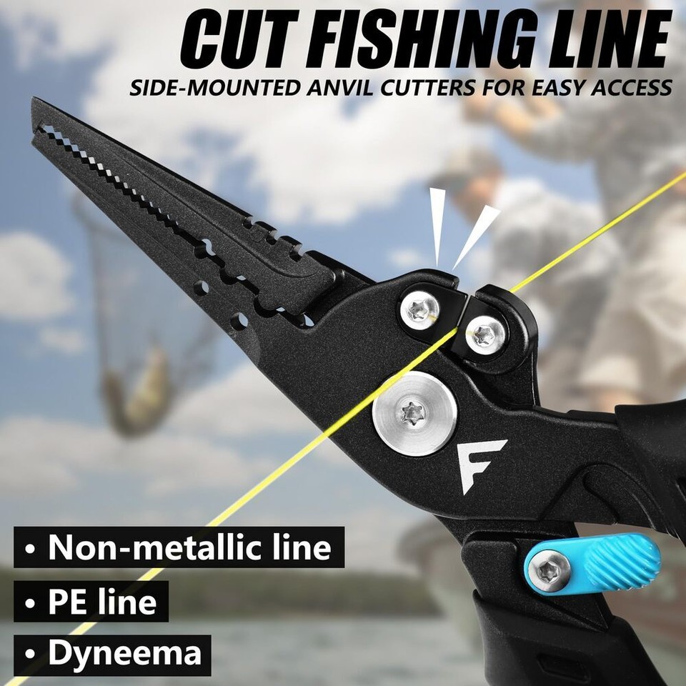 FLISSA 7-1/2" Fishing Pliers Safety Lock Design Fish Pliers Saltwater ...
