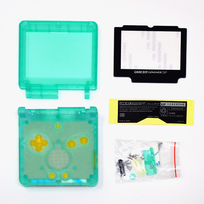 GBA SP Game Boy Advance SP Replacement Housing Shell Screen(CLEAR GREEN ...