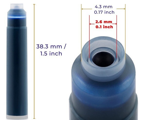 100 German Fountain Pen Ink Cartridges, Refills Standard Int'l size in ...