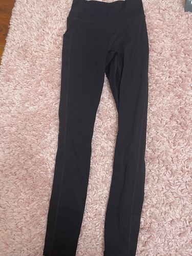 ladies FABLETICS BLACK LEGGINGS size 0 EXTRA SMALL logo GYM workout ...