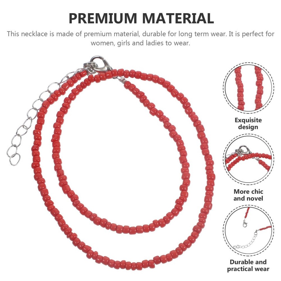 Creative Metal Woman Necklace Jewelry Clavicle Chain Red Color 40 cm ...
