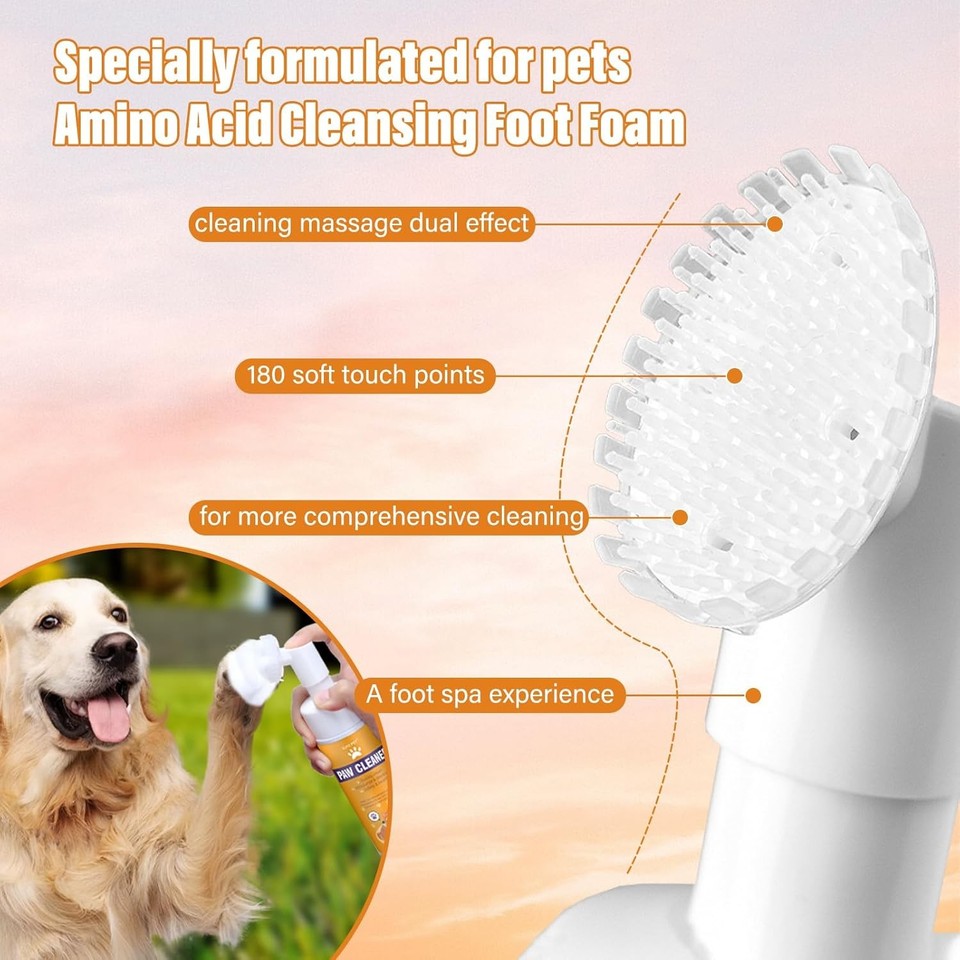 Paw Cleaner, No-Rinse Waterless Shampoo Dogs Cats Feet Cleaning ...