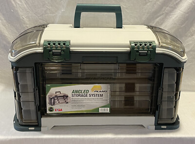 NEW PLANO 732 ANGLED FISHING TACKLE BOX STORAGE SYSTEM WITH 5 UTILITY ...