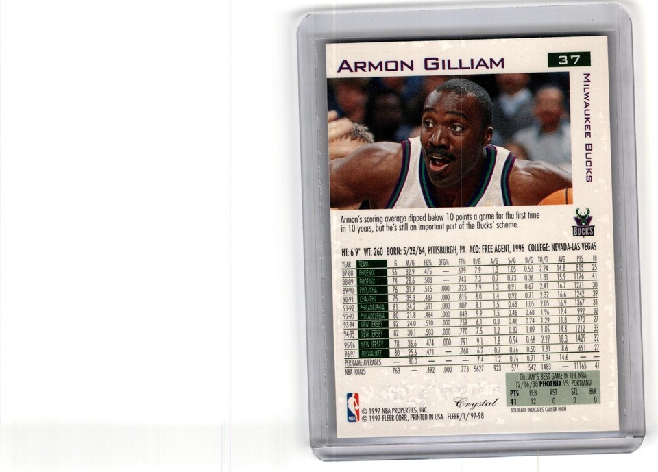 1997-98 Fleer #37 Armon Gilliam Traditions Crystal | eBay