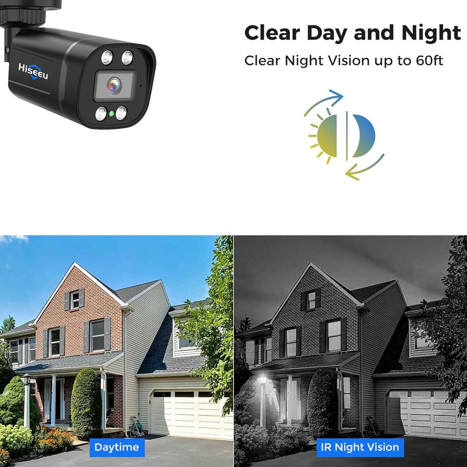 Hiseeu 3K 5MP Security Camera AHD Outdoor Wired Camera Replacement ...