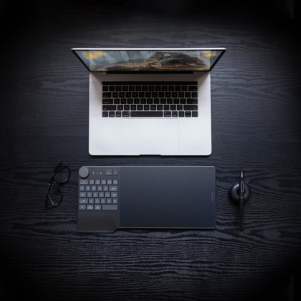 Huion Keydial KD200 Bluetooth 5.0 Graphics Drawing Tablet with 28 Keys ...
