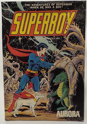 SUPERMAN : 1974 AURORA SUPERBOY VINTAGE BOXED MODEL KIT. POOR PACKAGING ...