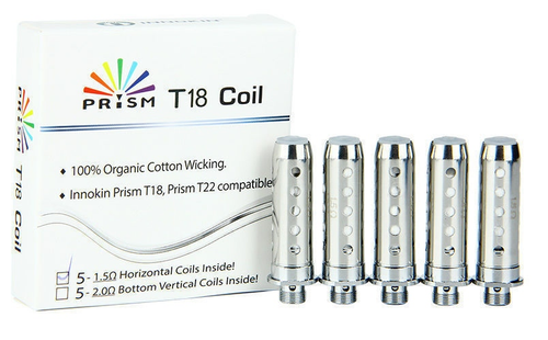INNOKIN T18 COILS Prism Coil Heads 1.5 ohm PACK OF 5 (BIG COILS with 5 ...