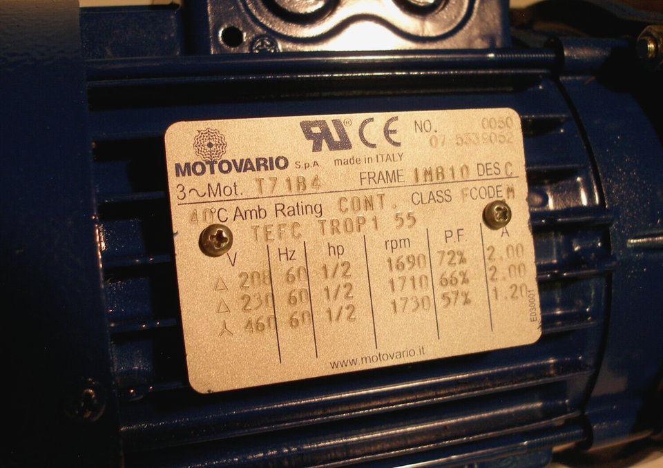 Motovario CHA42FB CHA 42, 8.11 Ratio, TS71B4 0.37kW Helical Gear ...