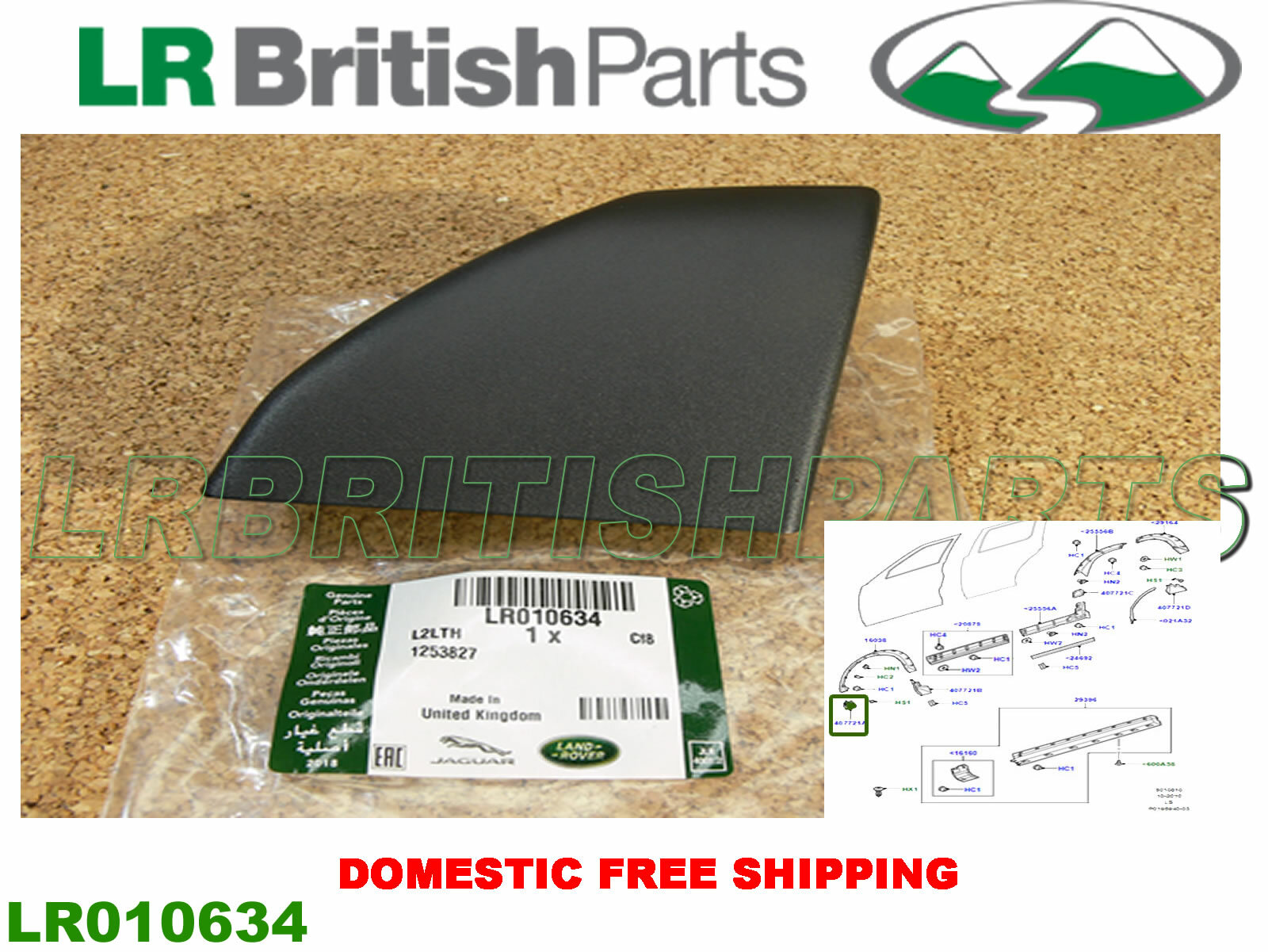GENUINE LAND ROVER FRONT WHEELARCH FRONT END CAP LR3 LR4 LH LR010634 ...
