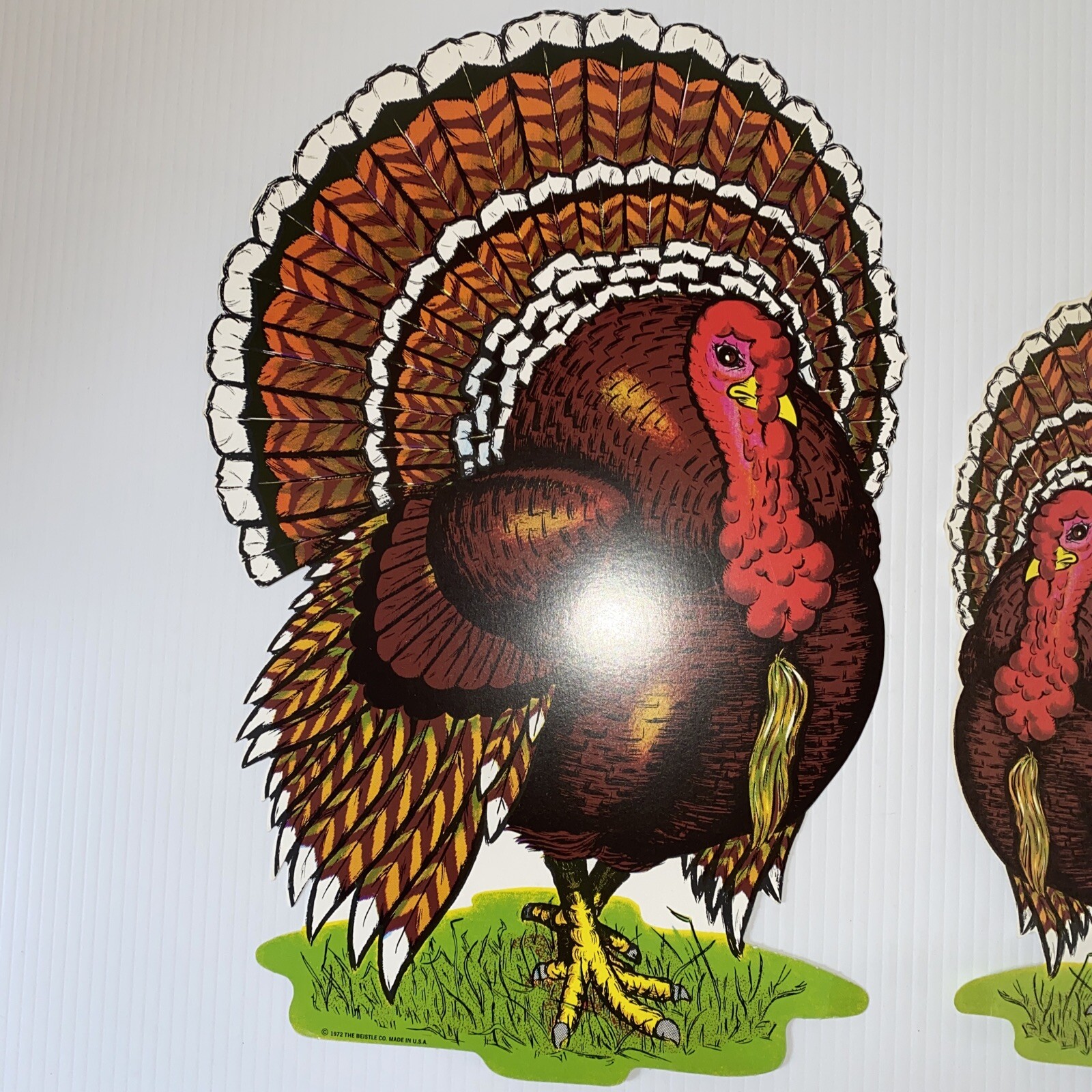 New Vintage Thanksgiving Turkey Die Cut Cut-Outs Card Stock Decor Lot 2 ...