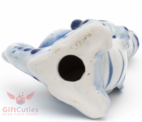 Gzhel Porcelain Figurine Ded Moroz Santa Claus Dragon with Christmas ...