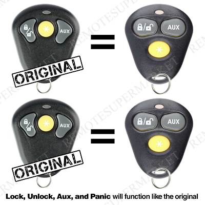 2 Remote For Valet Aftermarket Keyless Entry Car Key Fob Control ...