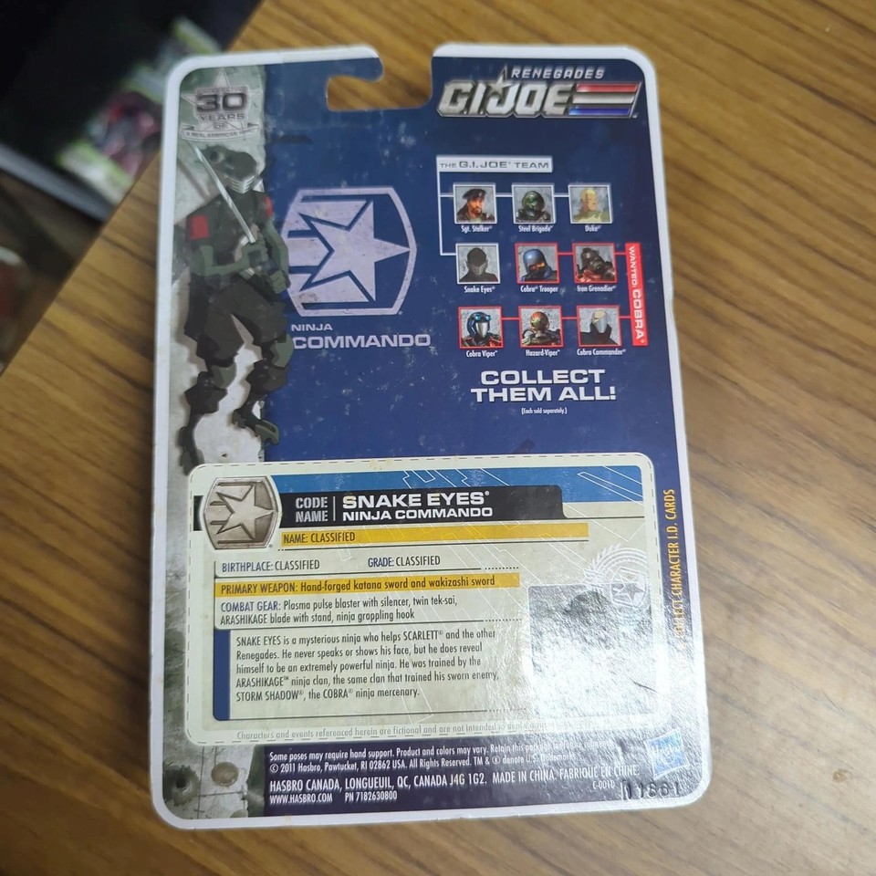 G.I. Joe Renegades Snake Eyes Ninja Commando 30th Anniversary Action ...