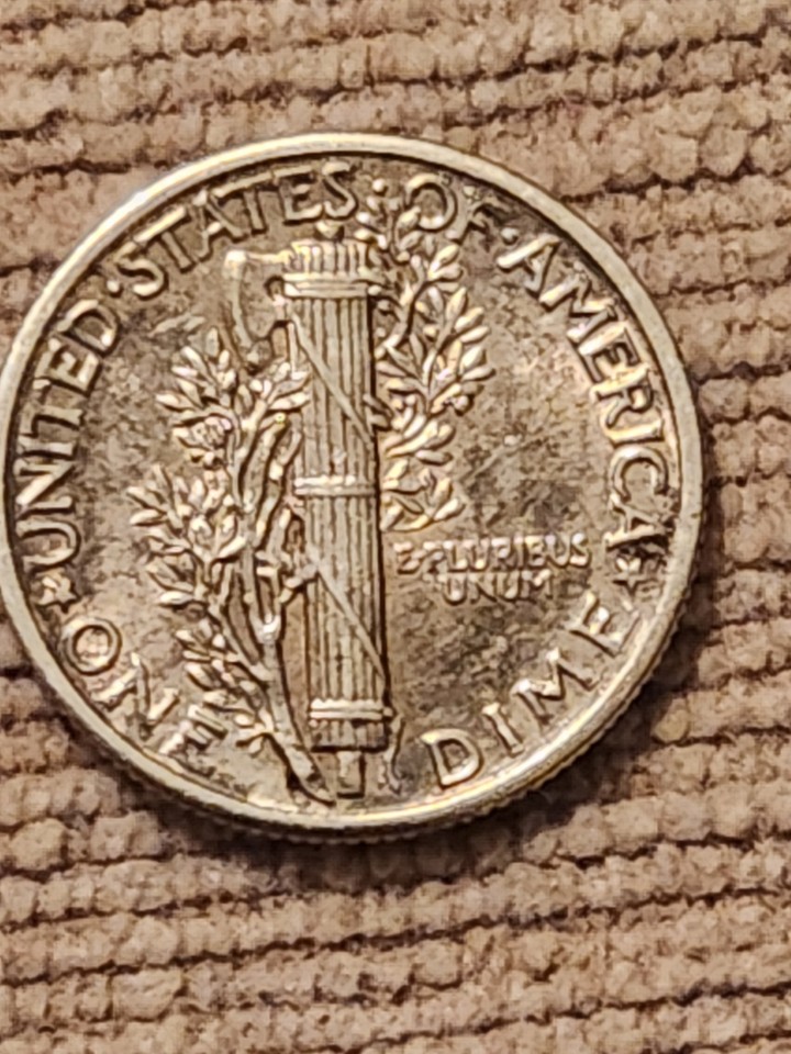 1943 Mercury Dime No Mint Mark & With 2 errors on Face & letter "C" in ...