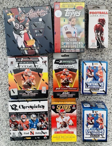 HUGE Football Box Lot - Factory Sealed! 2016 Absolute, 2021 Prizm ...