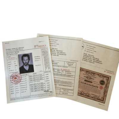 Excommunicado John Wick contract documents for prop or display The ...